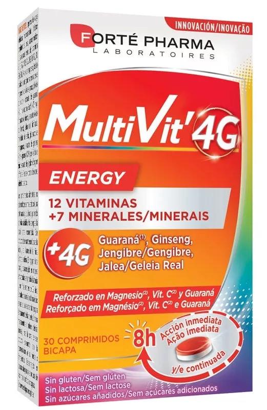 Forté Pharma Multivit 4G Energy 30 Comprimidos Bicapa - Atida
