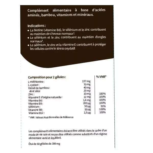 Codifra Normalite Phaneres Cheveux 60 gélules | Prix discount