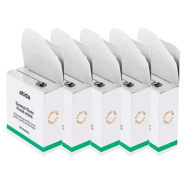 Atida Bucco-Dentaire Fil Dentaire Goût Menthe 50m x 5 | Atida ...