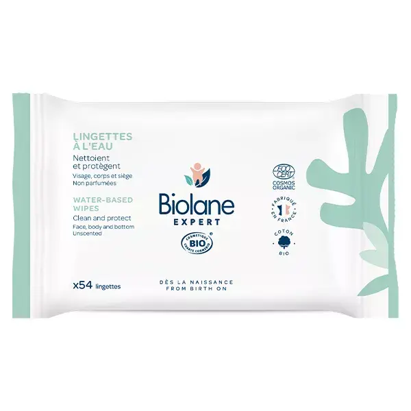 Biolane Expert Lingettes à l'Eau Bio 54 lingettes | Pas cher