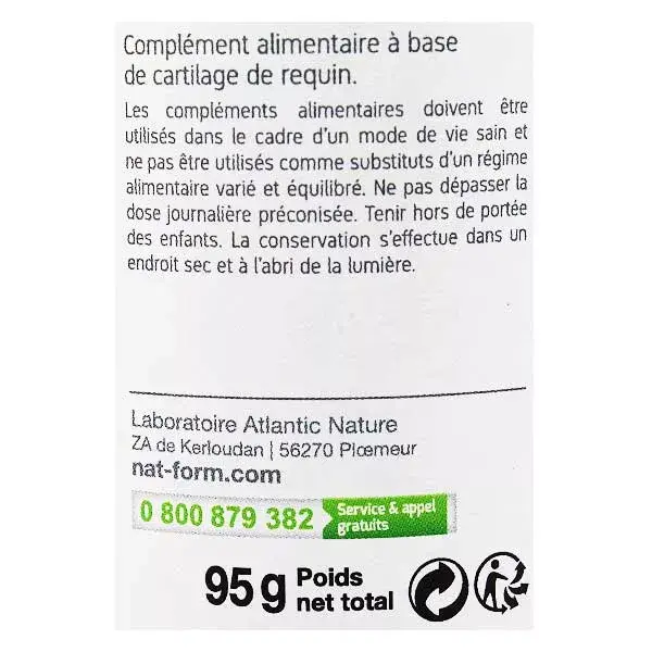 Nat & Form Original Cartilage de Requin 200 gélules | Pas cher