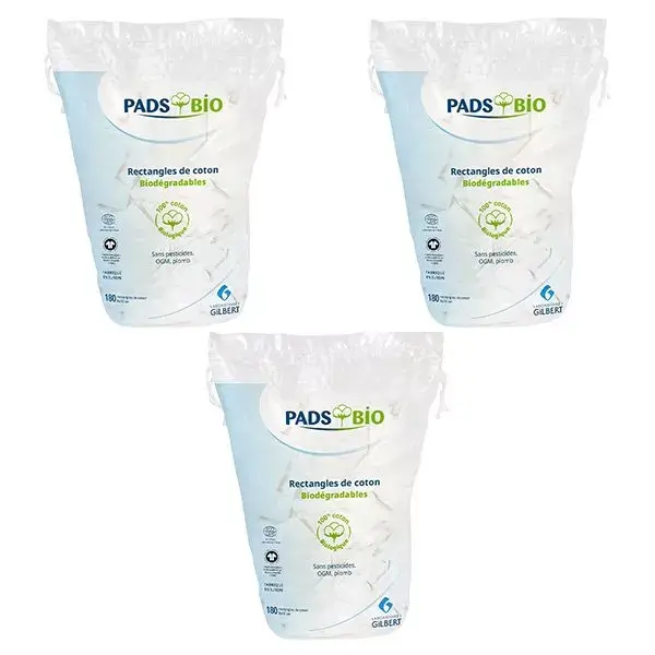 Laboratoires Gilbert Premiers Secours Pads Bio Rectangle de Coton 8 x ...