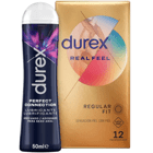 Buy Durex Pack Condoms Real Feel 12 units + Perfect Connection Lubricant 50 ml | Mifarma UK