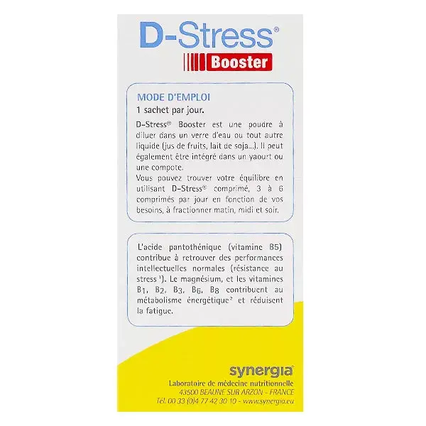 Synergia D-Stress Booster 20 Sachets | Sanareva