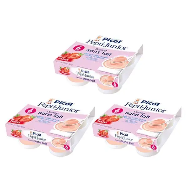 Picot Mon 1er Dessert sans Lait Fraise +6m Lot de 3 x 4 unités | Atida ...
