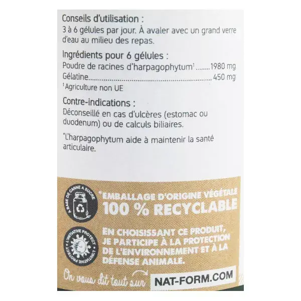 Nat & Form Original Harpagophytum 200 gélules | Pas cher