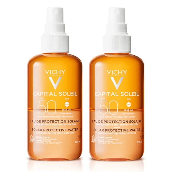 Comprar Vichy Capital Soleil Agua Luminosidad SPF50 2x200 ml | Atida