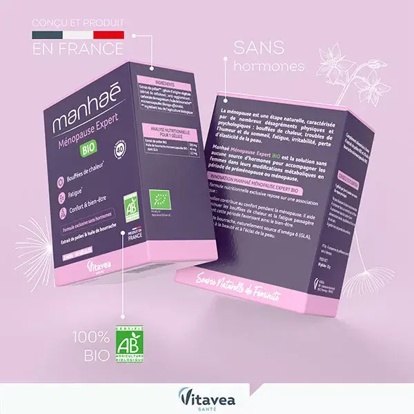 Manhaé - Ménopause Expert BIO - vampate di calore, fatica- Polline BIO ...