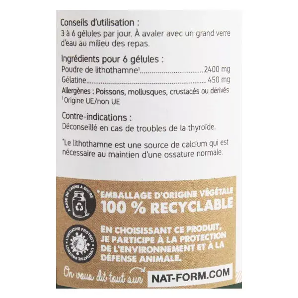 Nat & Form Original Lithothamne 200 gélules | Pas cher