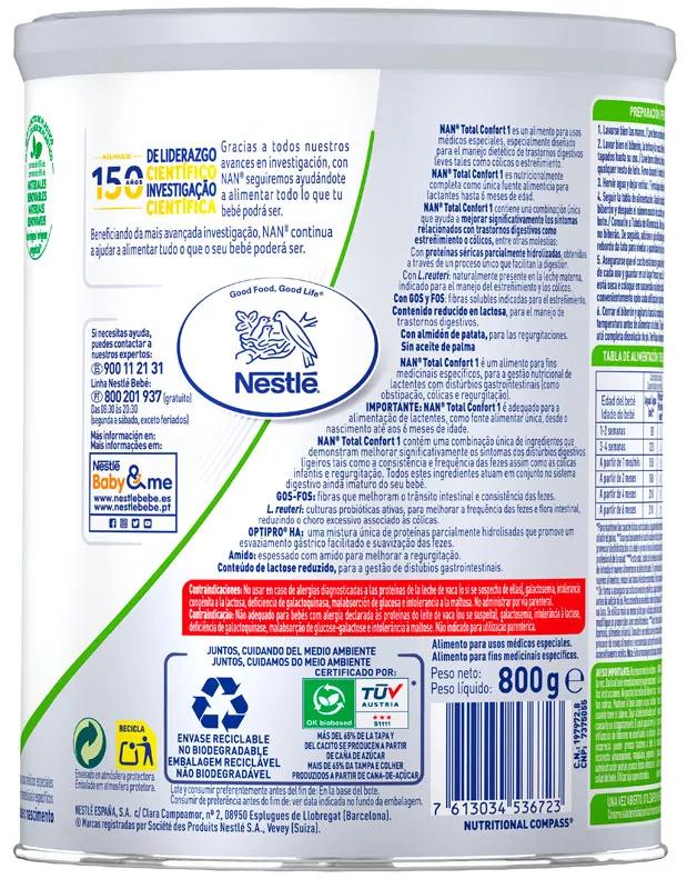 Nestle Nan Leche Confort Total AC/AE +0m 800 gr - Atida