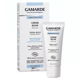 Gamarde Hydratation Active Crème Riche Bio 40ml | Prix réduit