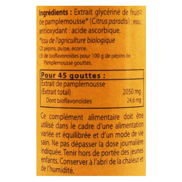 Biotechnie Extrait Fluide Pépin Pamplemousse Bio 30ml | Pas cher