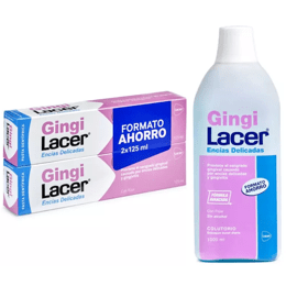 Lacer Gingilacer Pasta Dental 2x125 ml + Gingilacer Colutorio 1000 ml