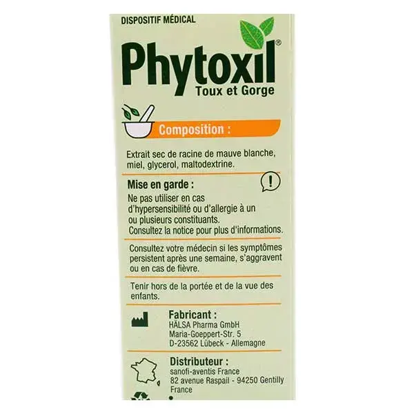 Phytoxil Toux et Gorge Sirop 100ml | Prix bas