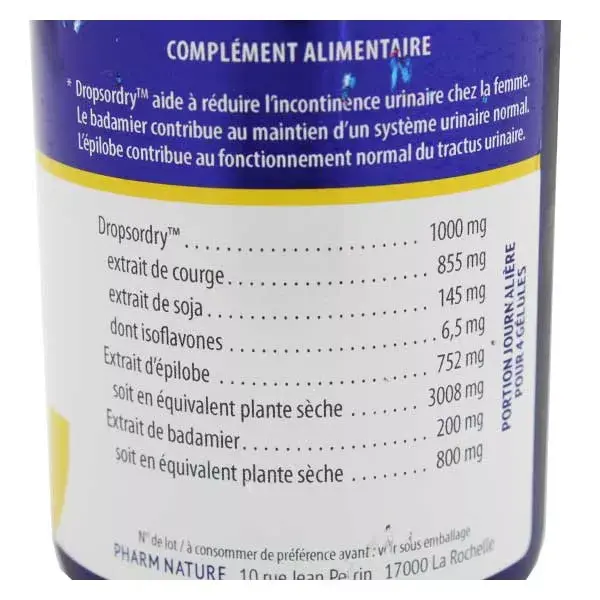 Pharm Nature Micronutrition Uridry Fuites Urinaires 60 gélules | Pas cher