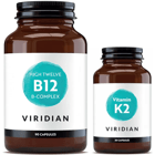 Viridian High Twelve Vit. B12 B-Complex 90 Capsules + Vit. K2 50ug 30 ...