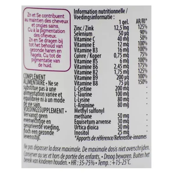 Be-Life Hair & Nail 90 gélules | Pas cher