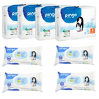 Buy Pingo Pack Diapers Size 3 (4-7 kg) 4x44 units + Wipes 4x80 units ...