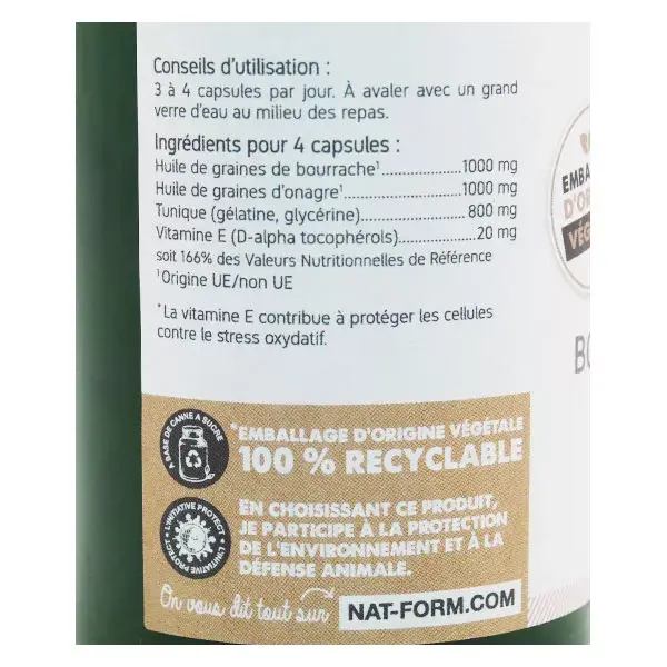 Buy NAT & Form naturally oil Borage Primrose + Vit E 200 capsules ...