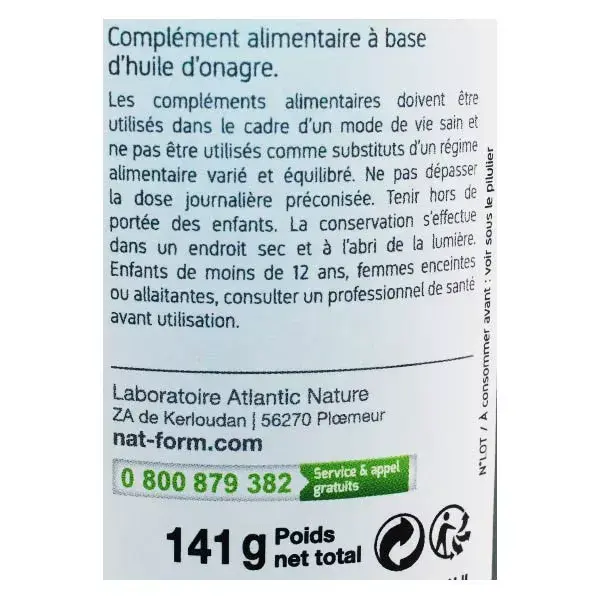 Nat & Form Original Huile Onagre Bien-Être Féminin 200 capsules | Pas cher