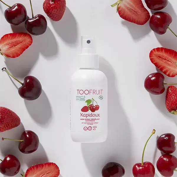 Toofruit Enfant Cheveux Kapidoux Spray Démêlant Fraise Cerise Bio 125ml ...