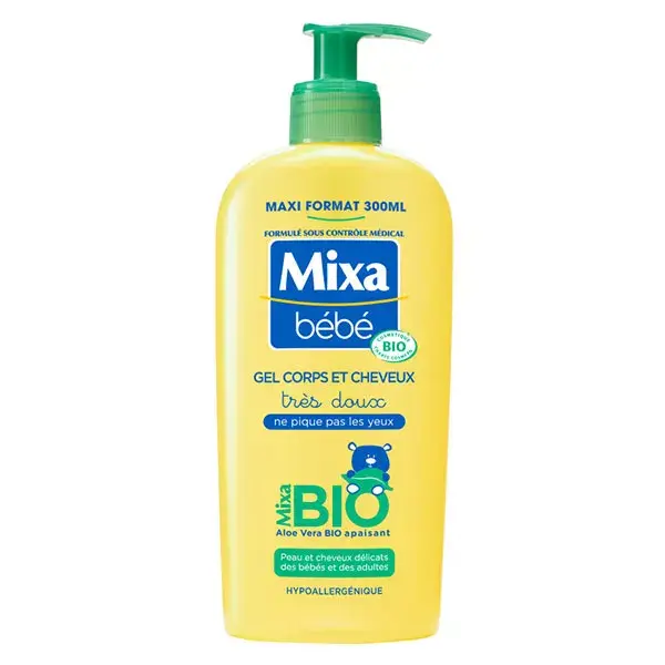 Mixa Bébé Gel 2 en 1 Corps et Cheveux Bio 300ml | Pas cher