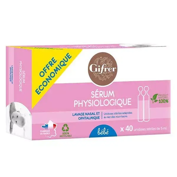 Gifrer Sérum Physiologique 5ml Lot de 6 x 40 unidoses | Atida ...