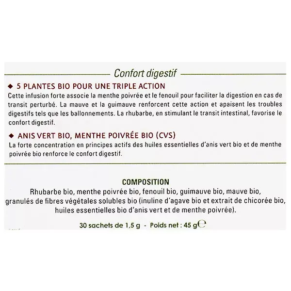 Nutrigée Infusion confort digestif bio 30 sachets fraîcheur | Prix bas
