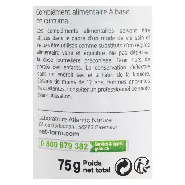 Nat & Form Original Curcuma 200 gélules | Pas cher