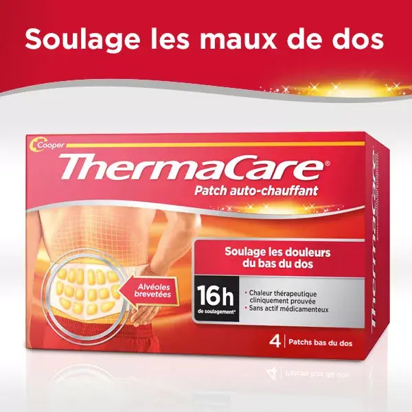 Thermacare Patch Auto-Chauffant Bas du Dos 4 unités | Pas cher