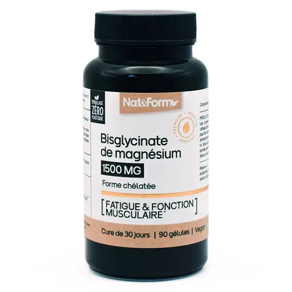 Nat & Form Bisglycinate de magnésium fatigue et fonction musculaire 90 ...