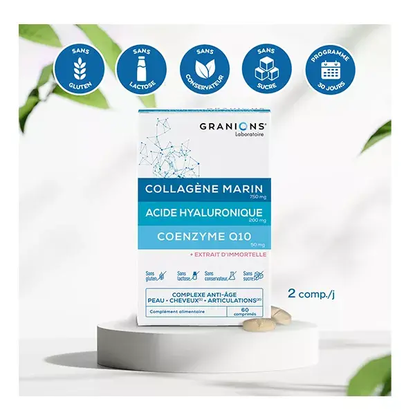 Granions Complexe Collagène Acide Hyaluronique & Coq10 60 comprimés | Pas cher