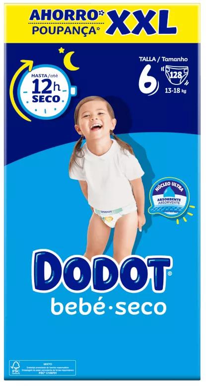 Dodot Bebé Seco Fraldas Box XXL T6 (13-18 kg) 128 uds - Atida