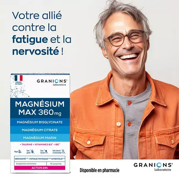 Granions Magnésium Max 360 mg Contribue à Réduire le Stress la Fatigue ...