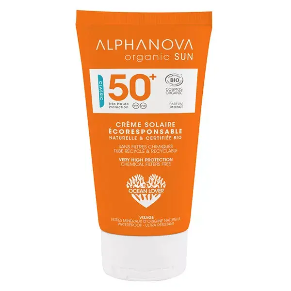 Alphanova Organic Sun Crème Solaire Écoresponsable SPF50+ Bio 50ml ...