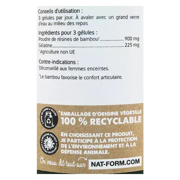 Buy NAT & Form bamboo Tabashir 200 capsules | Sanareva