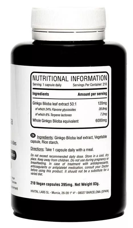Hivital Ginkgo Biloba 6000 mg 210 Cápsulas - Atida