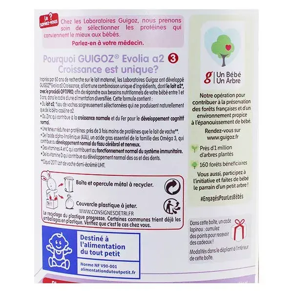 Guigoz Evolia A2 Lait Croissance 800g | Prix bas