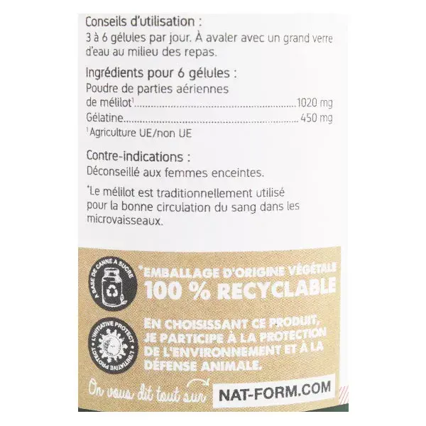 Nat & Form Original Mélilot 200 gélules | Pas cher