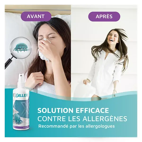 ExAller Spray Anti-Acariens 75ml. Sans insecticide.