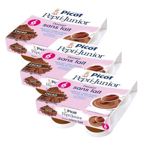 Picot Mon 1er Dessert sans Lait Cacao +6m 3 Lots de 4 x 100g | Atida ...