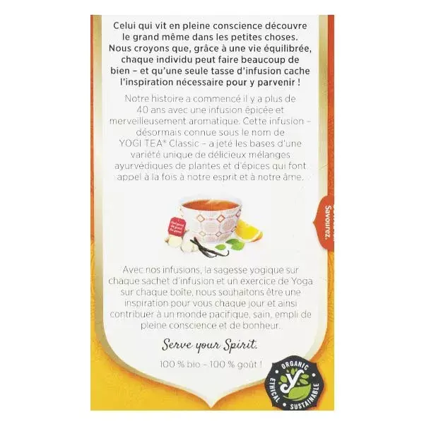 Yogi Tea Gingembre Orange Vanille 17 sachets | Prix bas
