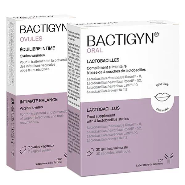 Bactigyn Équilibre Intime 7 ovules + Bactigyn Oral 30 gélules | pas cher