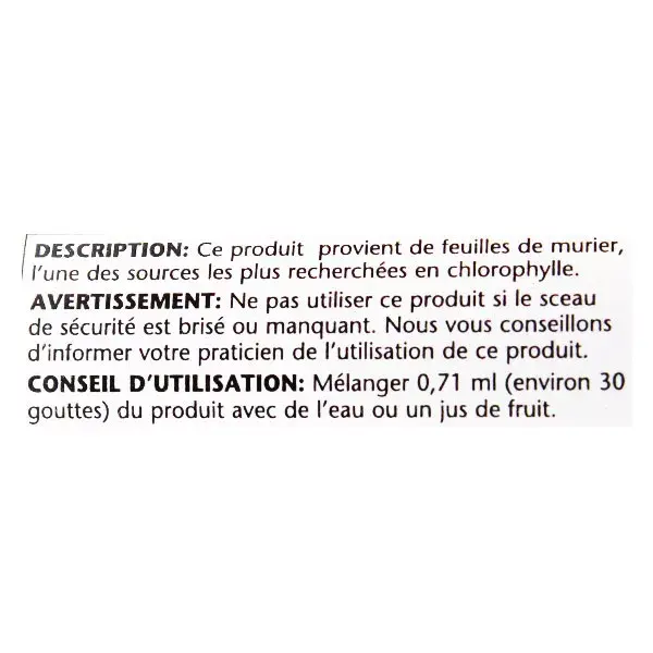 Solaray Chlorophylle 20x Liquide 59ml | Pas Cher