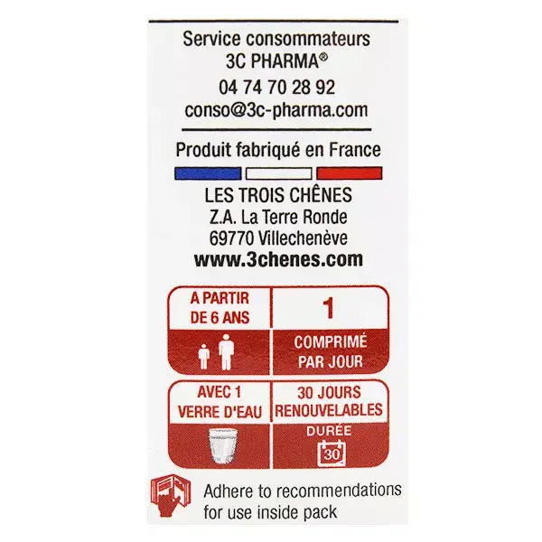 3C Pharma Lipostérol Fort 30 compresse | French Parapharmacy | Sanareva