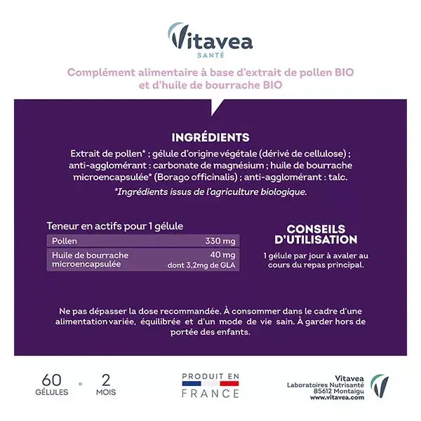 Manhaé - Ménopause Expert BIO - vampate di calore, fatica- Polline BIO ...