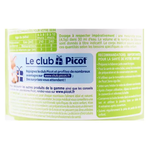 Picot Bio Lait 2ème Age 800g | Prix bas