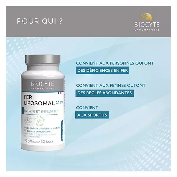 Biocyte Fer 30 gélules | Pas cher
