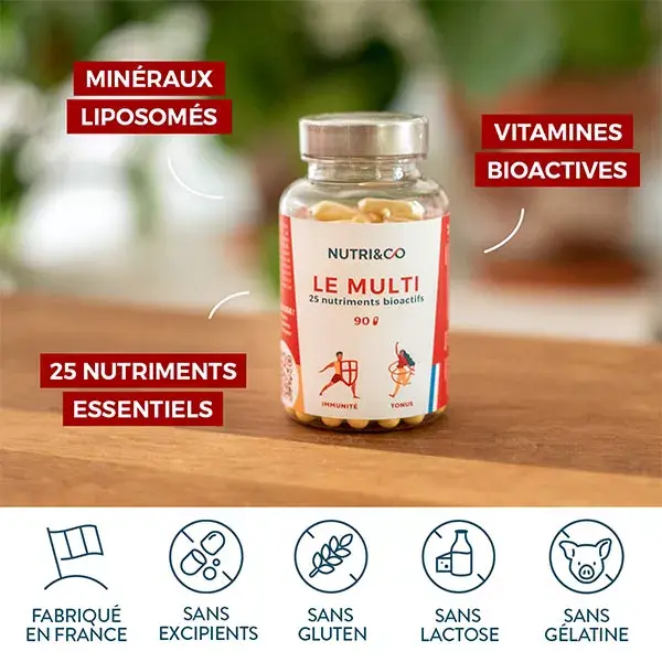 Nutri&Co Le Multi Multivitamines 25 nutriments pour l'Immunité 90 ...