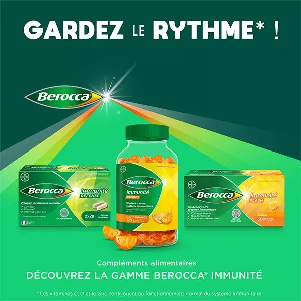 Berocca® Immunité gommes Multivitamines et minéraux Complément ...